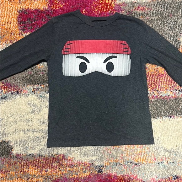 Place | Shirts & Tops | Kids Ninja Graphic Long Sleeve Shirt Charcoal ...
